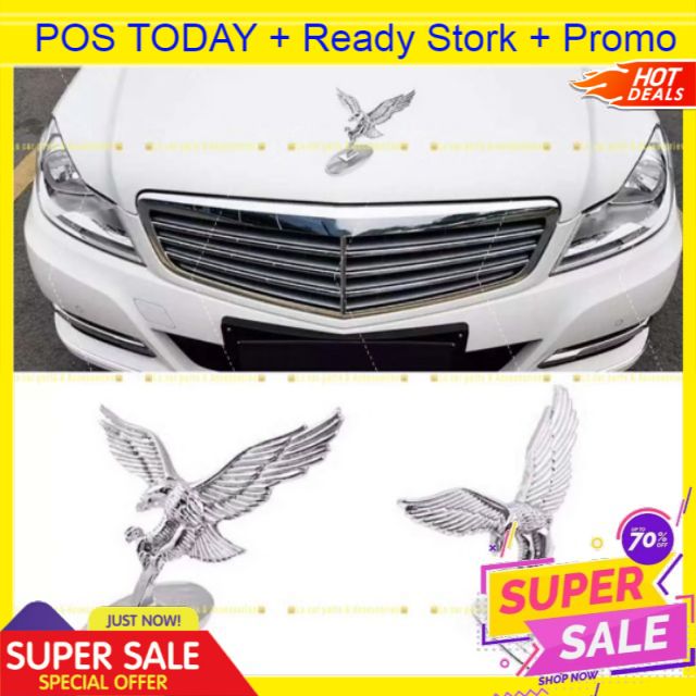 Grill Emblem Car Front Bonnet Logo Chrome 3D Metal Angel Wing Trunk ...