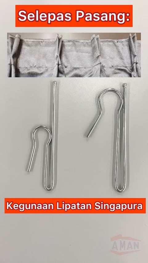 50PCS 10PCS CURTAIN PLEAT HOOK / Cangkuk Langsir METAL Besi Adjust Hook ...