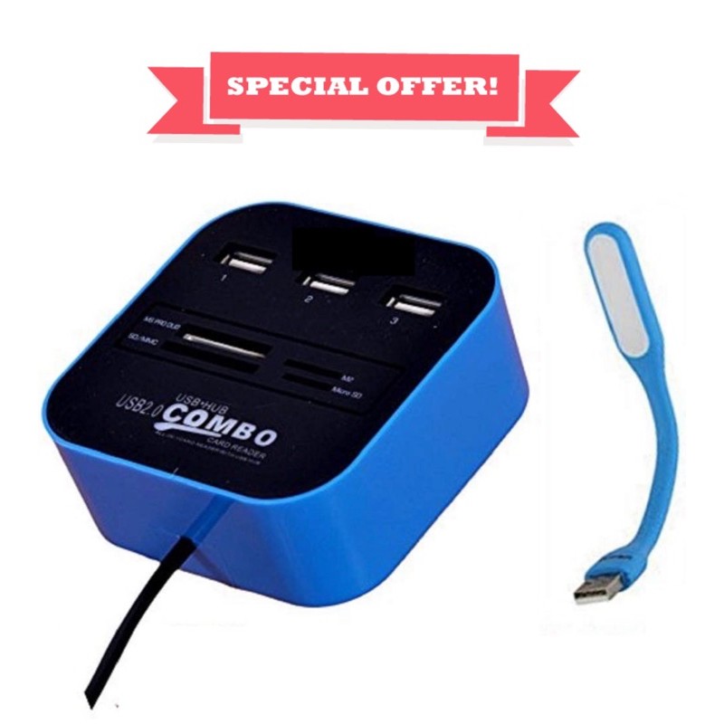 Combo Card Reader And 3 Port USB Hub All In One Combo Card Reader & 3 ...