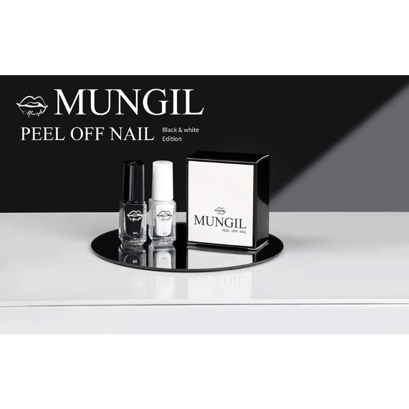 Mungil Peel Off Nail Black & White | Shopee Malaysia