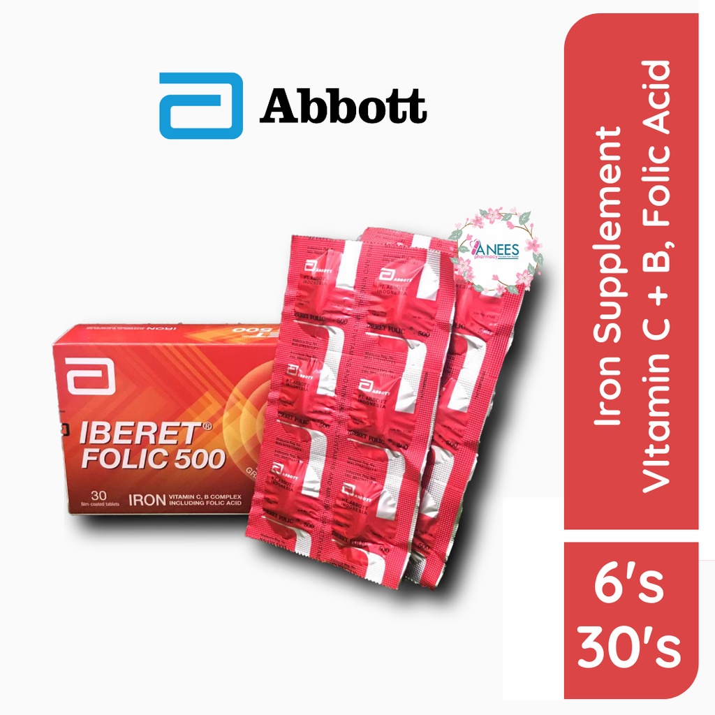 Iberet Folic 500gm 30's/Box - Iron Supplemen | Shopee Malaysia