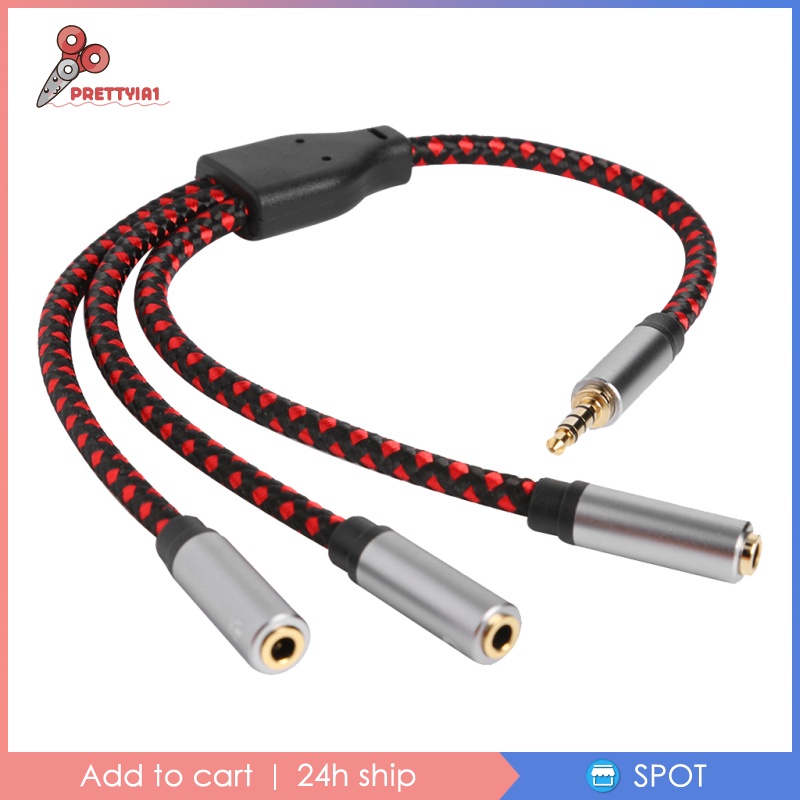 [PrettyiadaMY] 11.8" 3.5mm Male to 3X Female Splitter Audio Cable 3 Way ...
