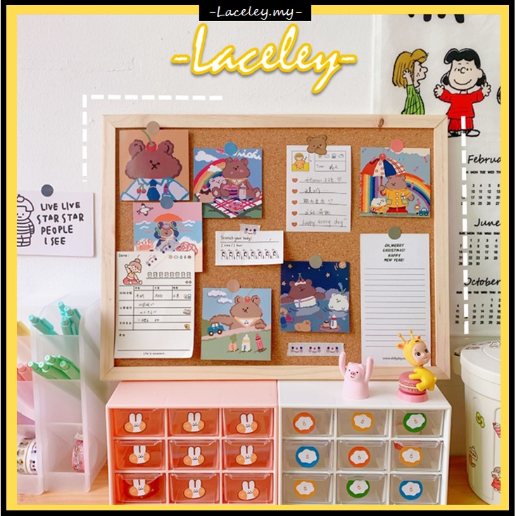 [READY STOCK](Message Board Kit Set)Large Cork Wood Wall Hanging ...