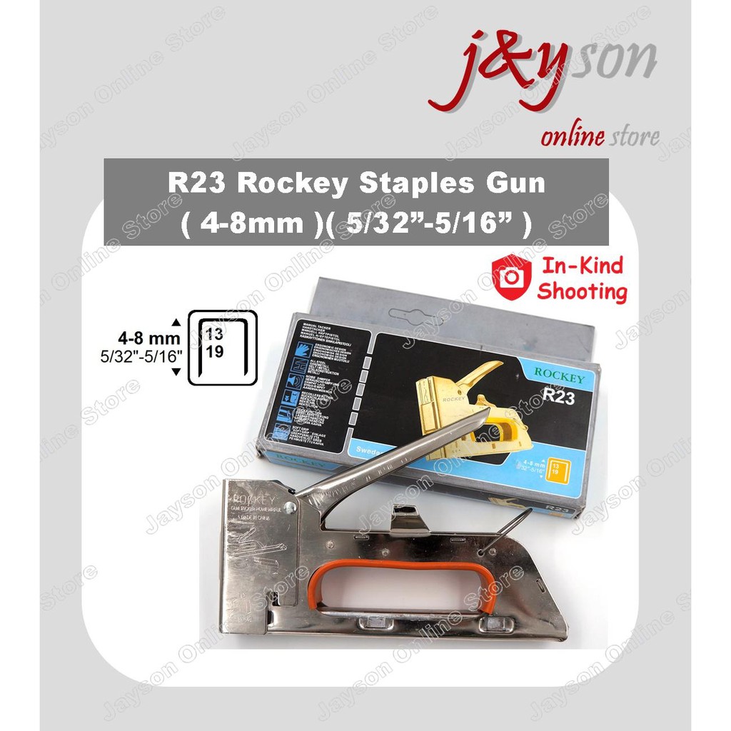 Rockey R23 H/Duty Stapler Gun / Manual Nail Tacker ( 4 - 8mm )( 5/32 ...