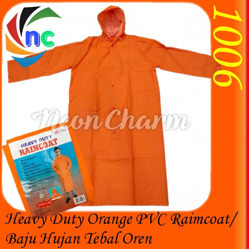 NC 1006 Heavy Duty Orange PVC Raincoat/ Baju Hujan Tebal Oren | Shopee ...