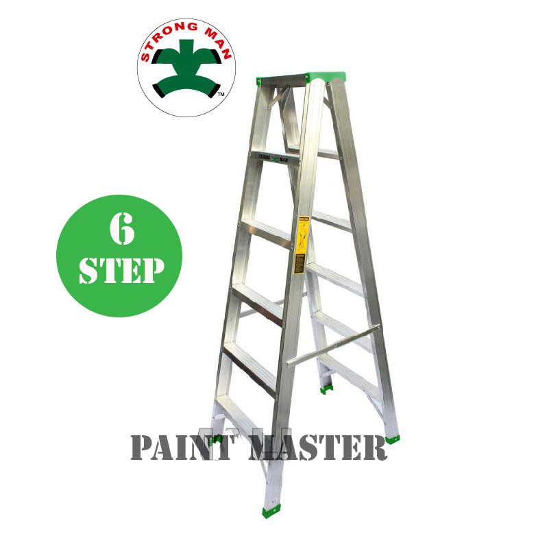 STRONGMAN Aluminium Double Sided Ladder 6 Steps Tangga | Shopee Malaysia