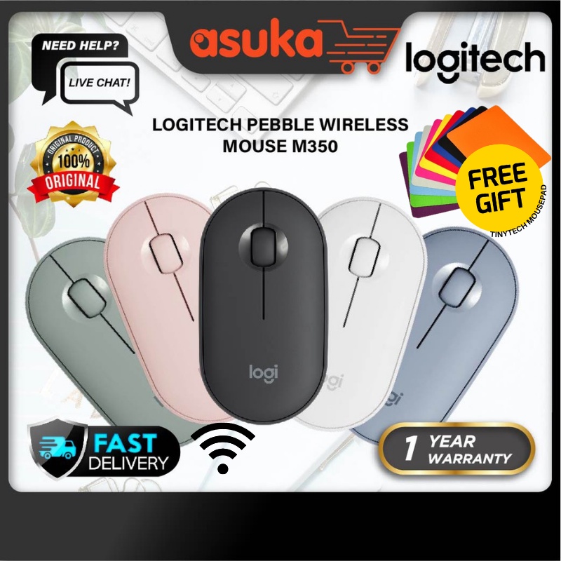 LOGITECH M350 / M350s PEBBLE WIRELESS MOUSE Original M350 Modern Slim ...