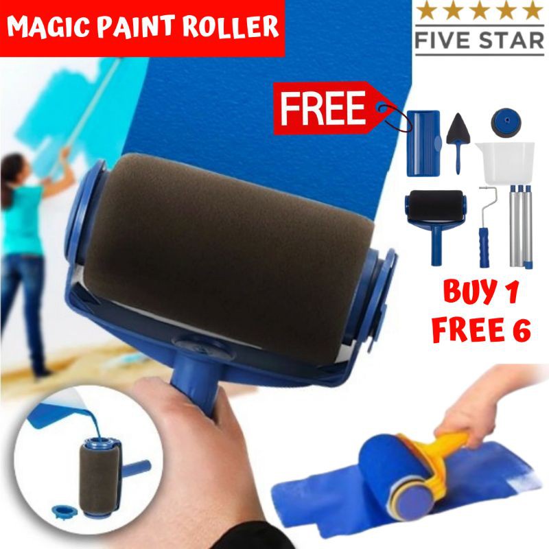 MUDAH SENANG KERJA 🔥BUY 1 FREE 6🔥 Magic Paint Roller Brush Set Berus ...