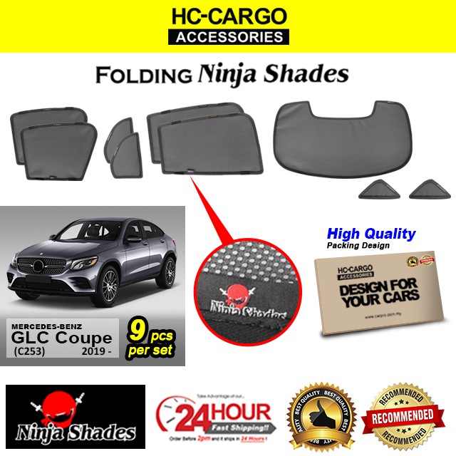 Mercedes Benz GLC Coupe C253 2019 - 2020 Magnetic Ninja Shades Sunshade ...