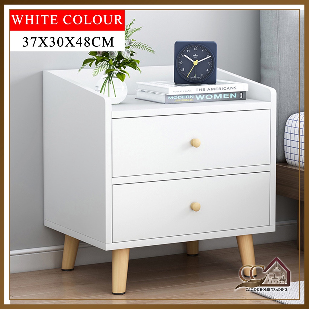 Modern Nordic Style Bedside Table Nightstand Desk With Drawer Coffee ...