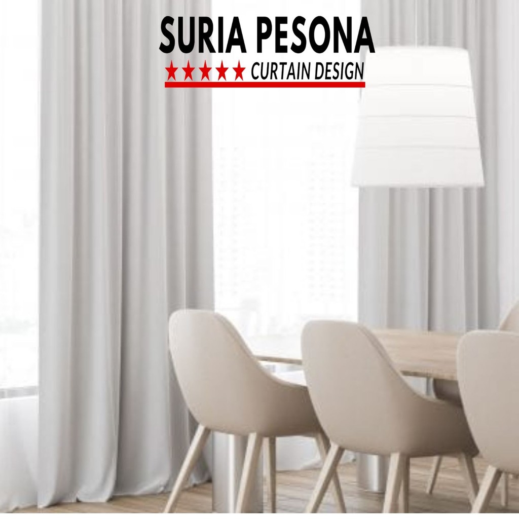 B1 Ready Made Curtain! 100%Blackout Siap Jahit Langsir (JENIS Cangkuk ...