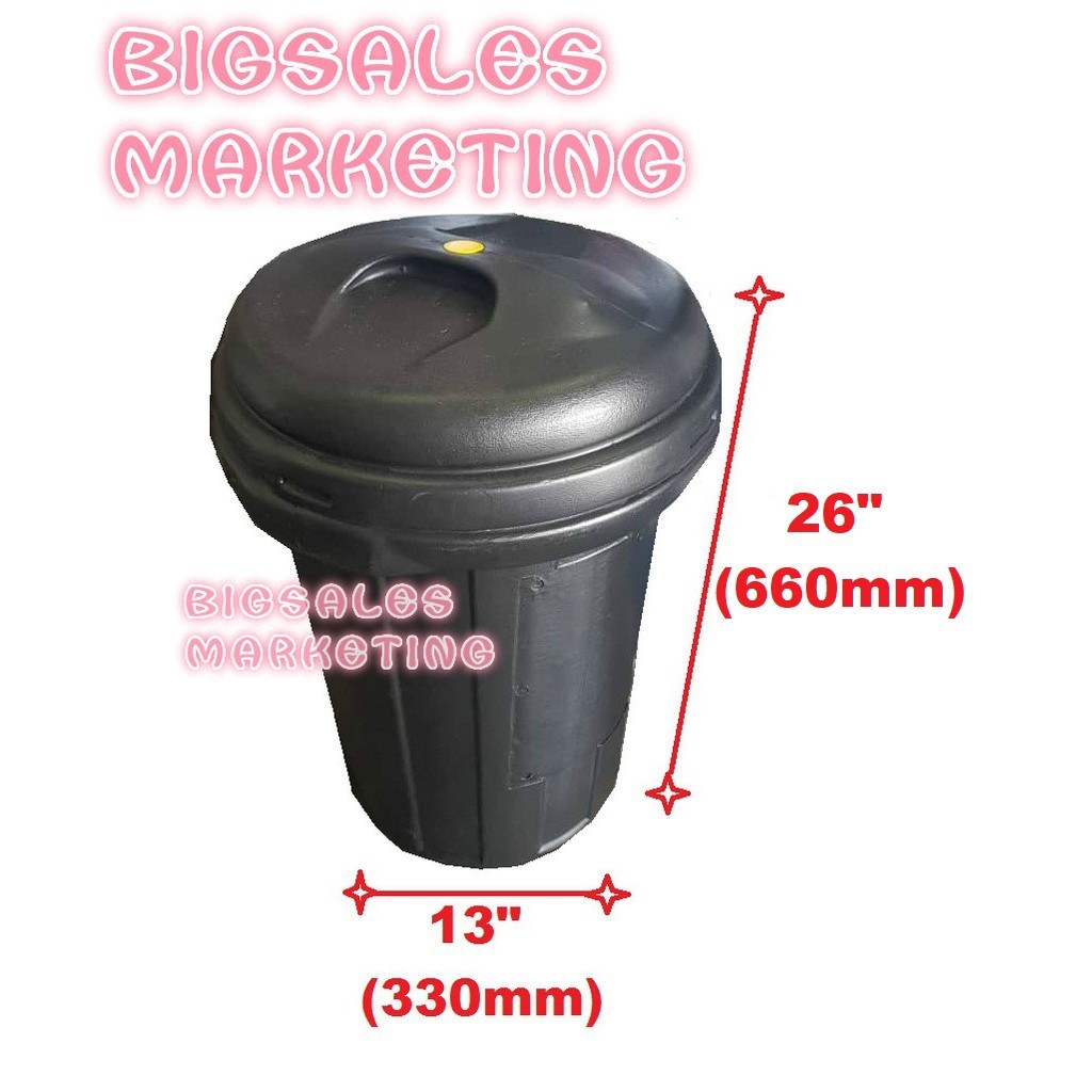 BIGSALES 70 litre Fiber Garbage Dustbin Trash Pail With Cover / Tong Sampah | Shopee Malaysia