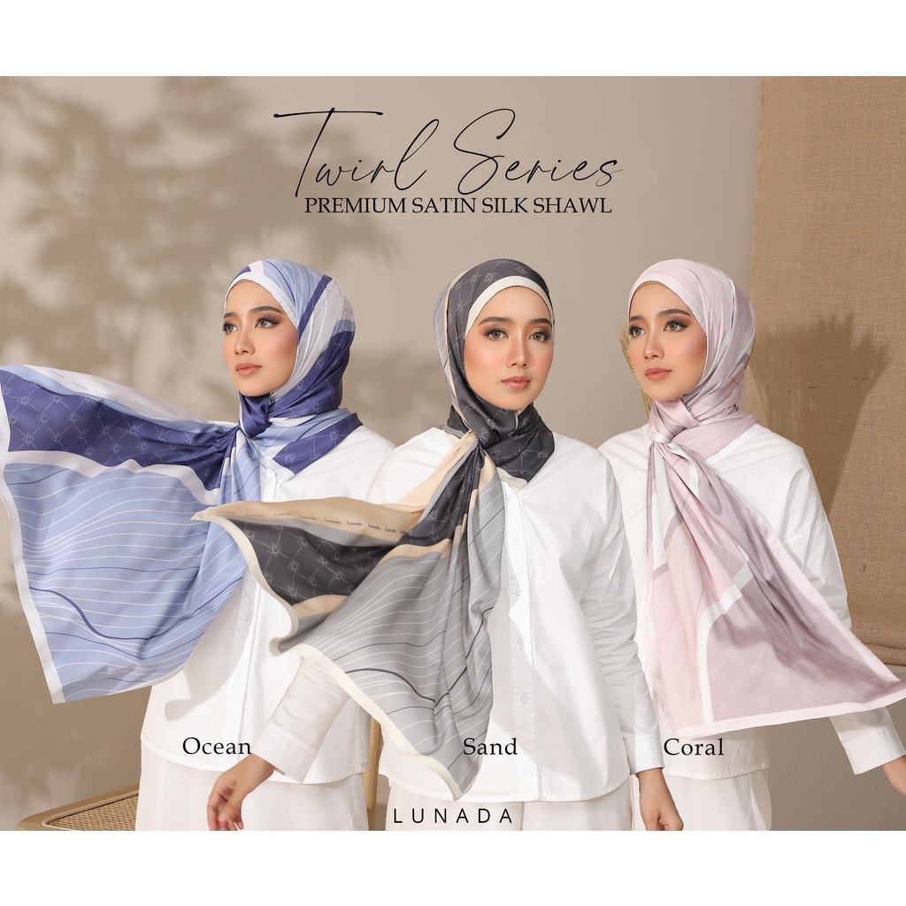 🔥[NEW RELEASE]🔥 SHAWL LUNADA Twirl Series Exclusive Satin Silk Shawl ...