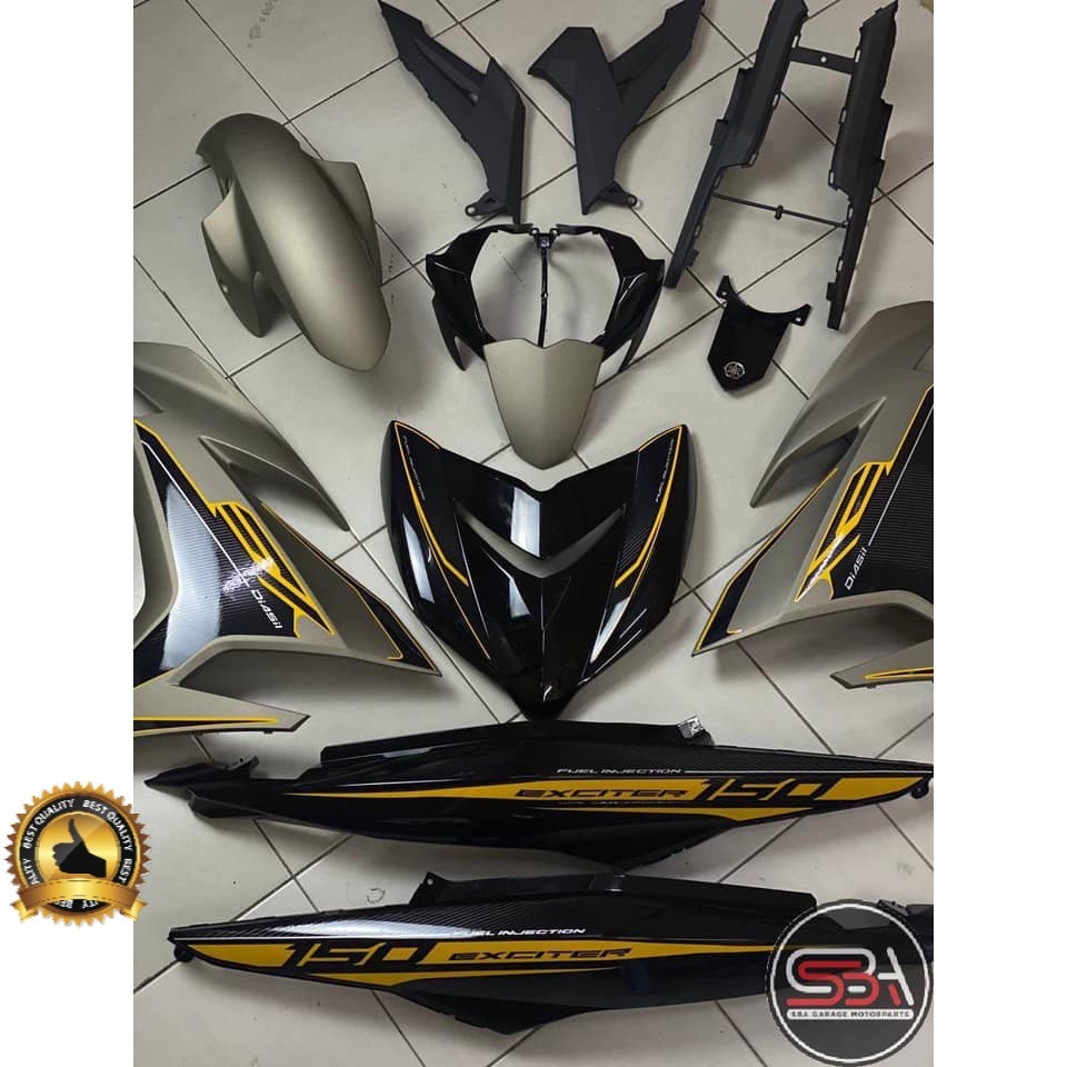 COVERSET BODYSET YAMAHA Y Y15 Y15ZR V2 DARK GREY EXCITER RC YELLOW 2020 ...