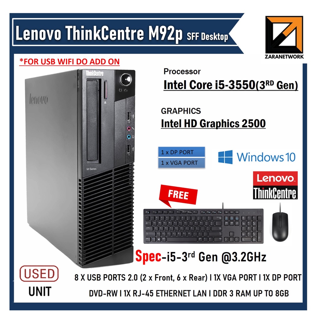Lenovo ThinkCentre SFF Desktop M91P /M92p Mini / M715q Tiny / M92P ...