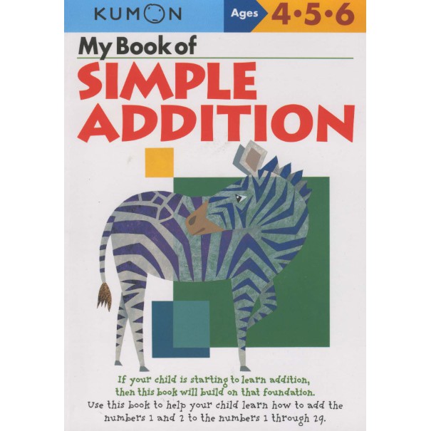 Kumon My Book of Simple Addition Age 4-6 Learn Mathematic Math Add Sum ...