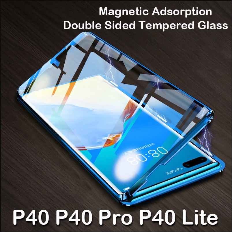 Front And Back Double Sides Tempered Glass Magnetic Adsorption Metal Case