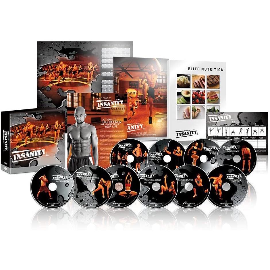 INSANITY Base Kit - DVD Workout, 60 Day Total Body Conditioning Program ...