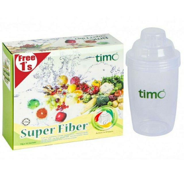 TIMO SUPER FIBER 10G X 10 SACHETS (FREE SHAKER) | Shopee Malaysia