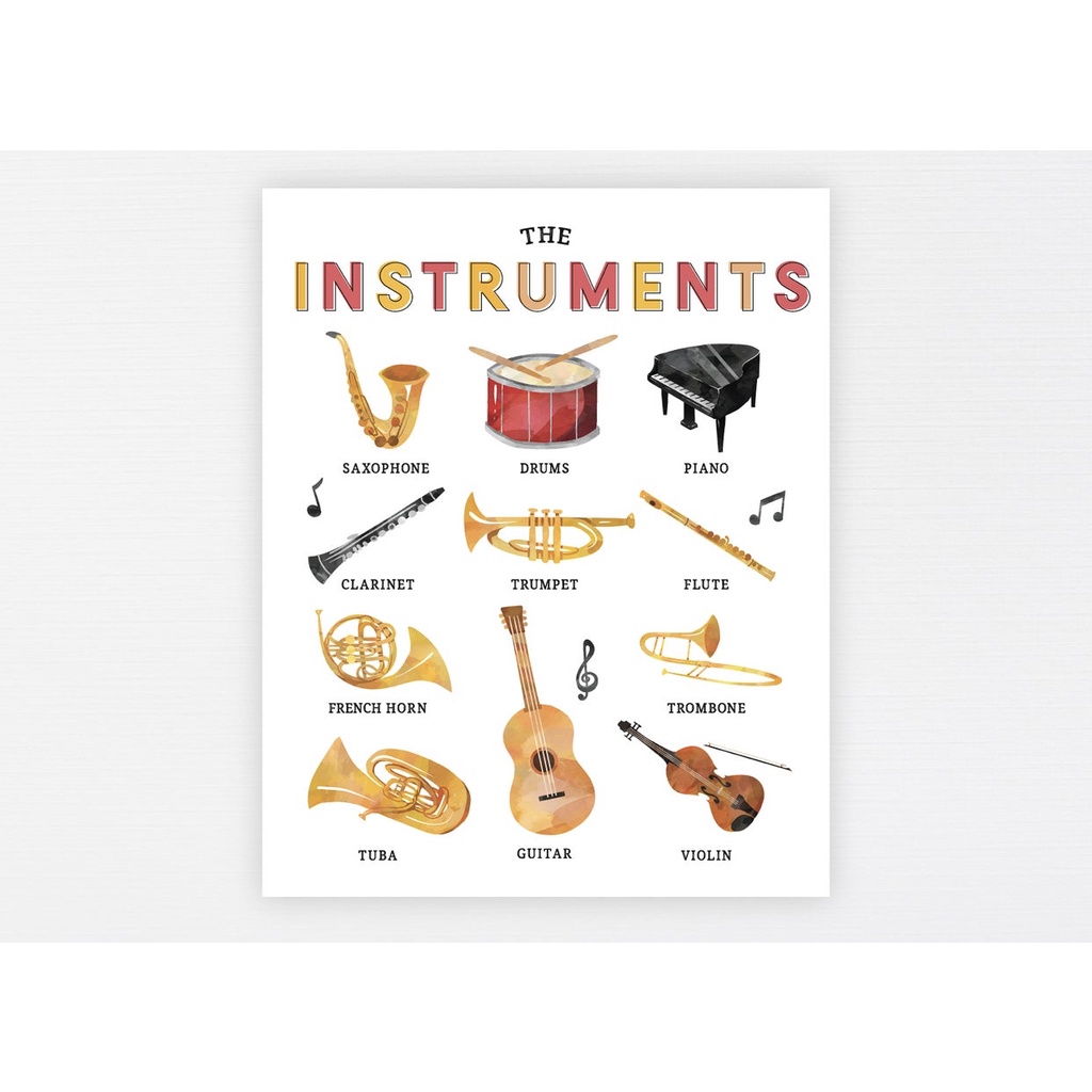 A4 Laminated (MAKAPAL) Musical Instruments Education Printable · Music ...