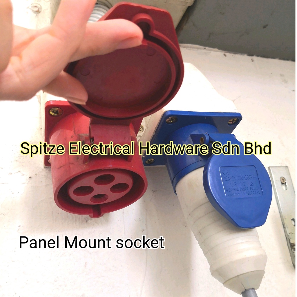 PANEL MOUNT SOCKET / 公母对插5孔工业插座连接器 IP44 3/4 PIN CEE INDUSTRIAL TERMINAL ...