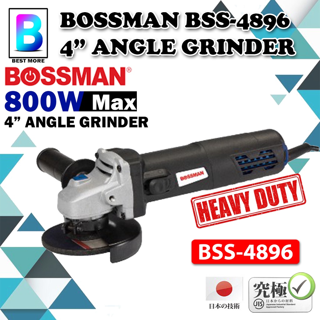BOSSMAN BSS4896 4" ANGLE GRINDER 1000W SLIM BODY (SIRIM) | Shopee Malaysia