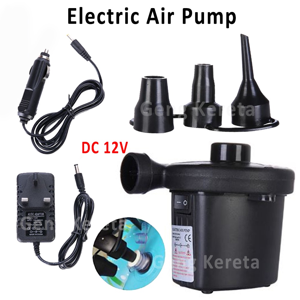 Electric Air Pump Inflator Deflator Home Car Inflatable Bed Swimming ...
