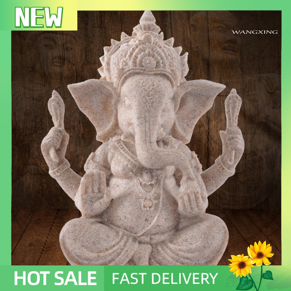 WX-ZS Sandstone Hindu Elephant Statue Ganesha Buddha Sculpture Figurine Home Decor | Shopee Malaysia
