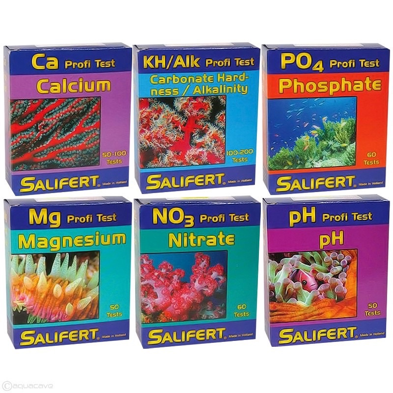 Salifert kH/Mg/Ca/pH/po4/no3/Ammonia/No2/Potassium/Strontium Test Kit ...