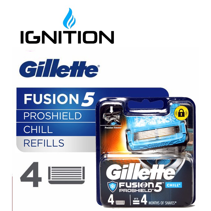 Gillette Fusion 5 Proshield Chill Refill (4 Pcs) - New Packing | Shopee ...