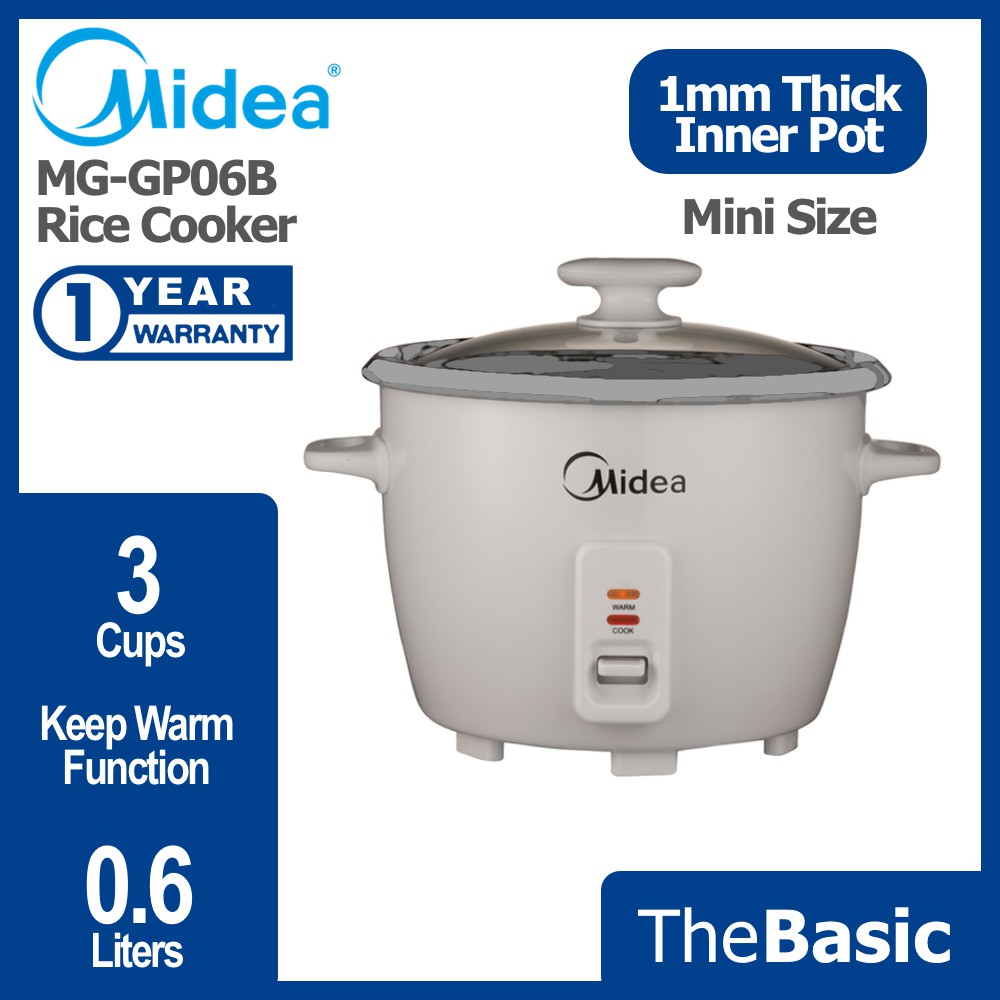 MIDEA Mini Rice Cooker 0.6L Conventional Periuk Nasi ( MG-GP06B ...