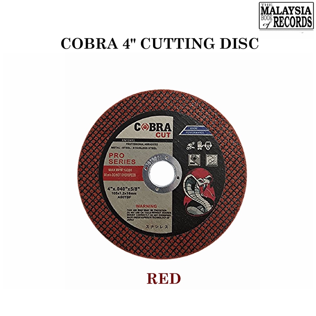 COBRA CUT 4" CUTTING DISC (BLACK,GREEN,RED) 50 PCS | Shopee Malaysia