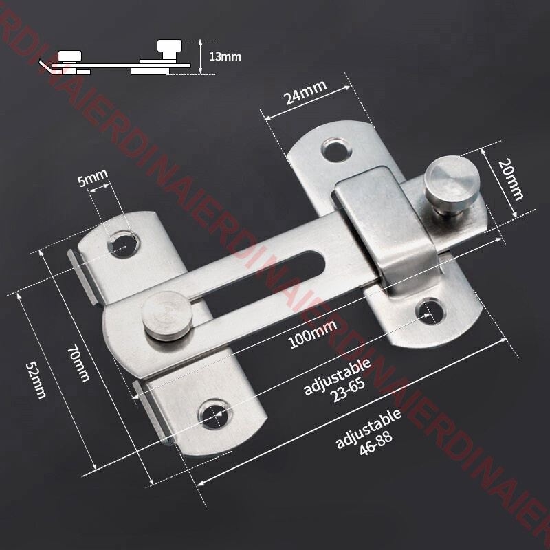 NAIERDI Stainless Steel 90/180 Degree Hasp Latches Sliding Door Chain ...