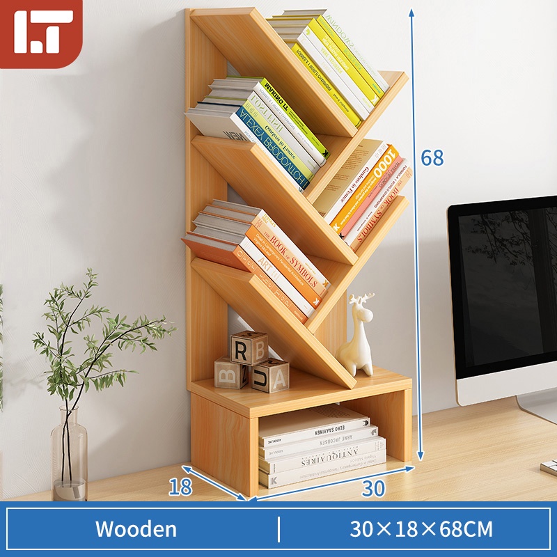 Rak buku Tree Shape Book Rack TableTop Rack 3 Tier/5 Tier Book Rack ...
