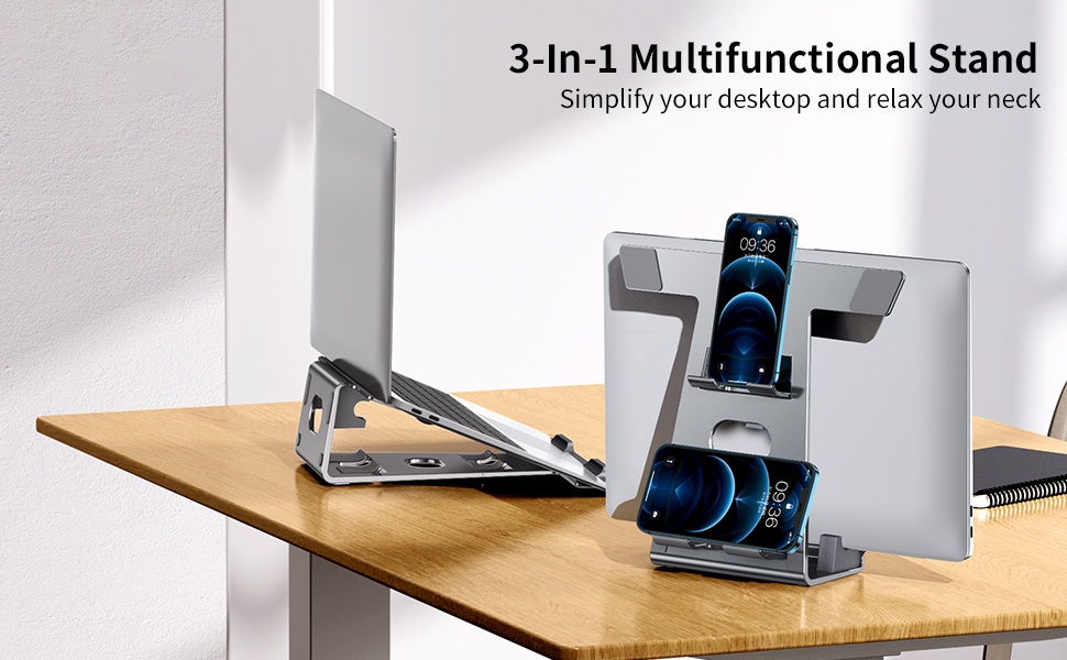 OATSBASF L08 4 In 1 PC Vertical Laptop Stand Upright Computer Storage ...