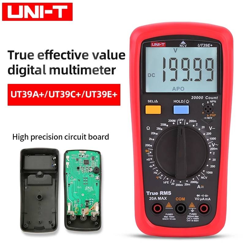 UNI-T UT39E+ Digital Multimeter Uni T 20A 1000V AC DC Handheld ...