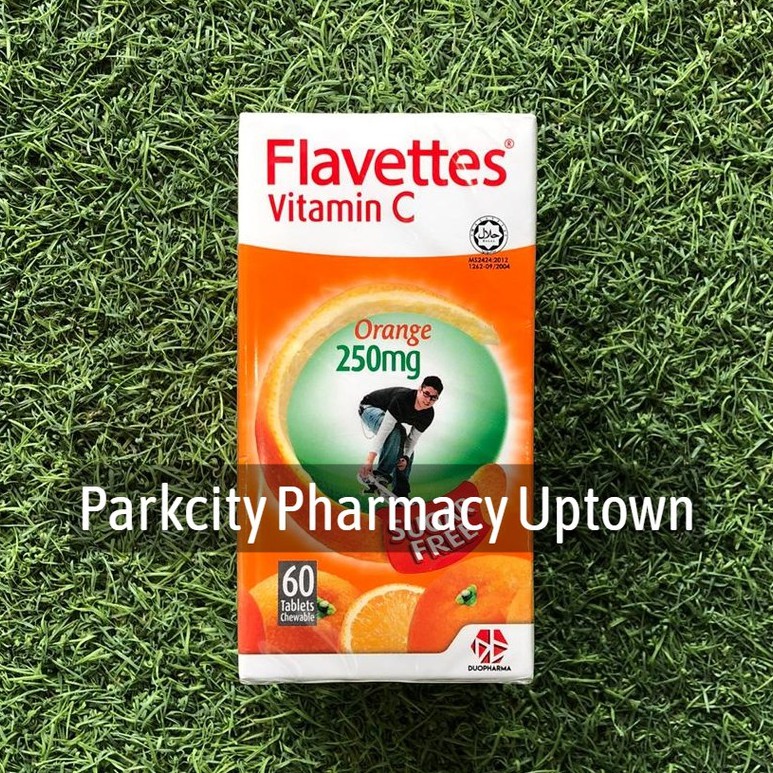 Flavettes Vitamin C 250mg Sugar Free Orange Flavour Tablets 60s 0021 ...