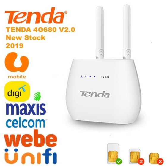 TENDA New 4G680 V2 4G LTE Wireless WiFi Modem Router SIM Wi-Fi Can ...