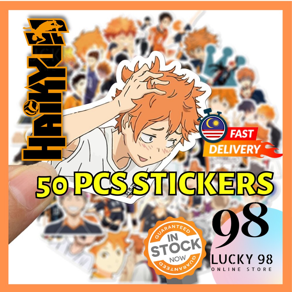 🔥🇲🇾 Ready Stock🔥 50 pieces of Japanese anime sticker Haikyuu stiker ...