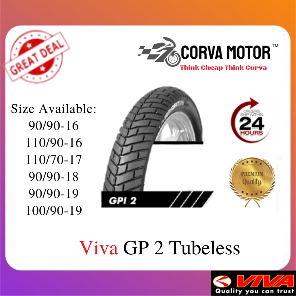 Corva Motor Tayar Viva Tubeless GP 2 Modenas Jaguh Cafe Racer Scrambler ...