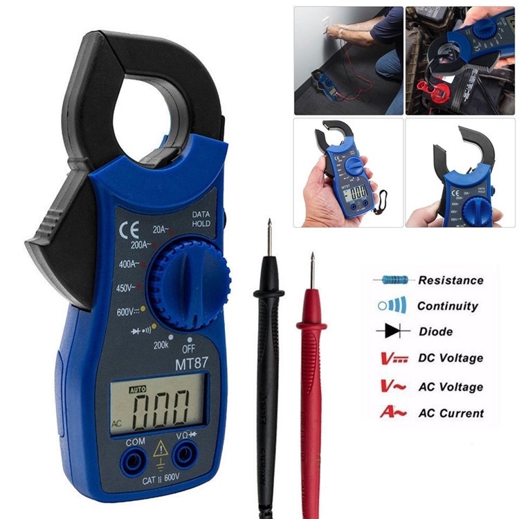 LCD display MT87 Digital Multimeter Electronic Volts Amps Clamp Meter ...