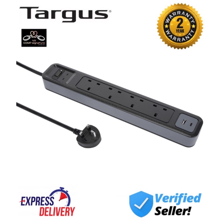 Targus Smart Surge 6 Outlet 4 USB Port/4 Outlet 2 USB Port Socket ...