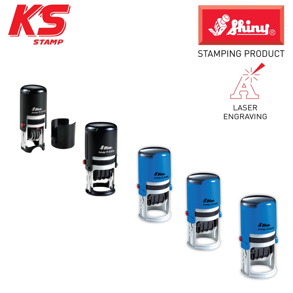 Shiny Self Inking Stamp Round Dater R-524D / R-532D / R-538D / R-542D / R-552D | Shopee Malaysia