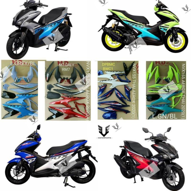 NVX/NVX155 Cover Set HLD Aerox155 Thai 2020 Sticker Tanam Blue/Matt ...