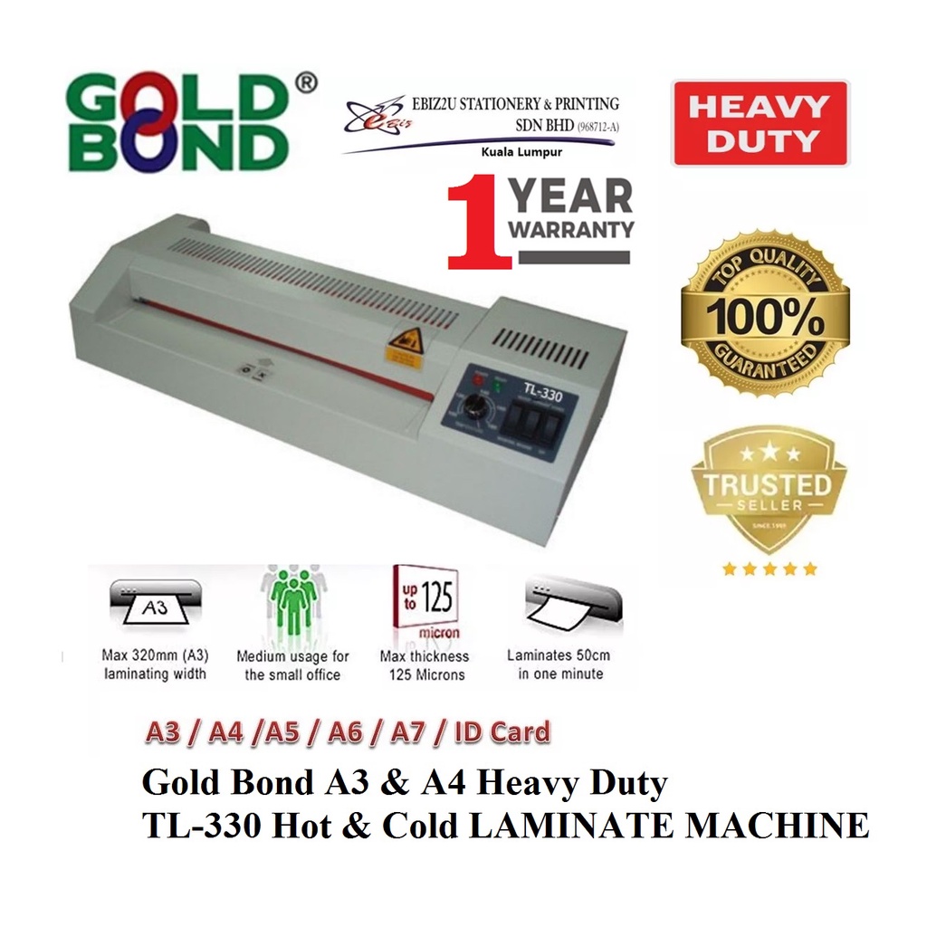 Gold Bond A3 & A4 Heavy Duty PCII 340 Hot & Cold LAMINATE MACHINE , A4 ...