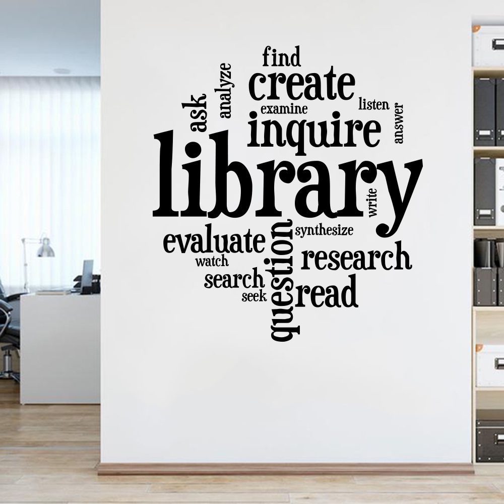 Library Education Reading Book Wall Sticker Classroom School Dorm Room ...