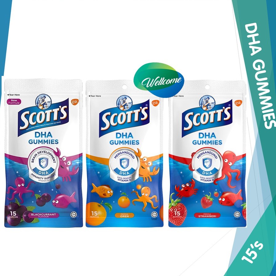 Scott's DHA Gummies 15's (Oren/Strawberry/Blackcurrent/Assorted ...