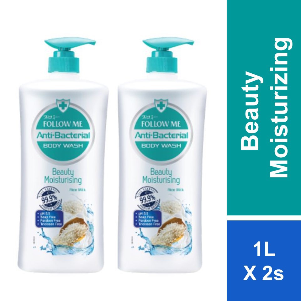 FOLLOW ME Anti-Bacterial Body Wash - Beauty Moisturizing (1000ml x 2 ...
