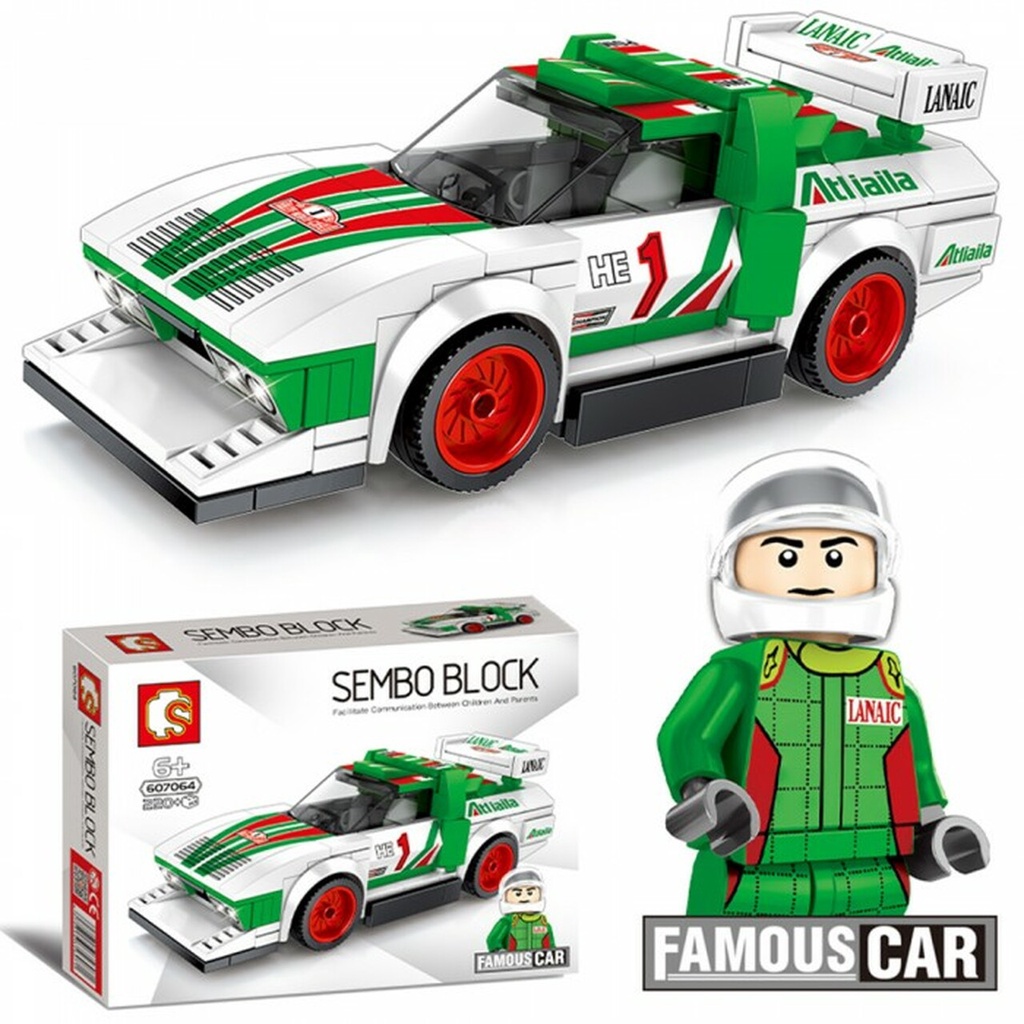 Sembo 607061 - 607064 Famous Car World Series Racing Vehicle Building ...