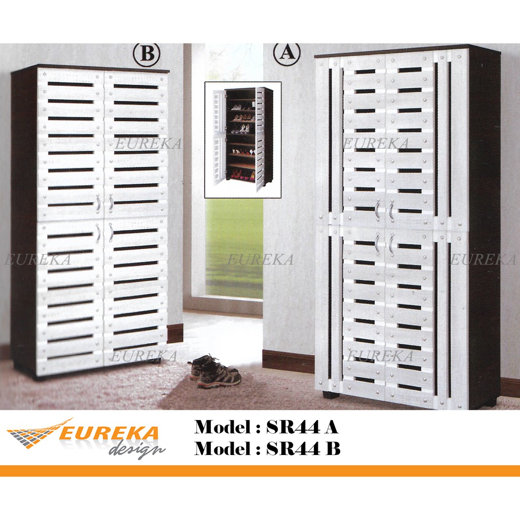 EUREKA SR44 2.5ft Shoe Rack Cabinet Wood / Rak Kasut Almari (Deliver ...